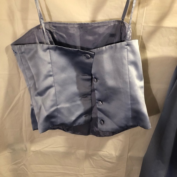 Dresses | Periwinkle Blue 3pc Gown Set Corset Top Long Ball Gown Skirt ...